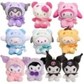 12cm Sanrio Cartoon Plush Toy Kawali Kuromi Hello Kitty My Melody