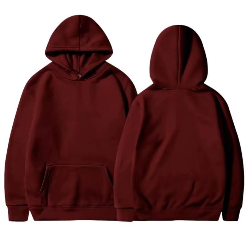 Click here for Unbranded Loose-Fit Fleece-Lined Solid-Color Hoodi... prices