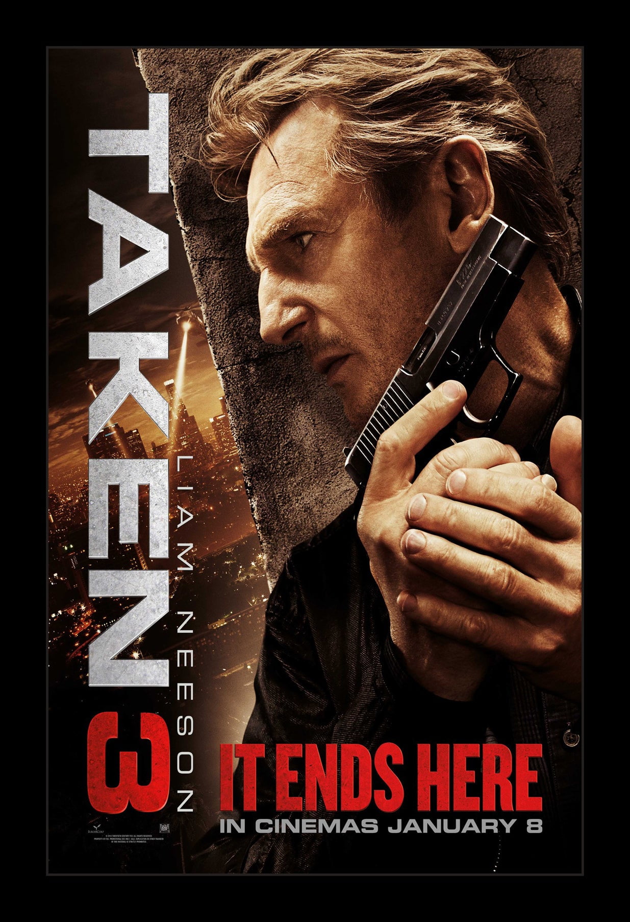 TAKEN 3 - 11x17 Framed Movie Poster - Walmart.com