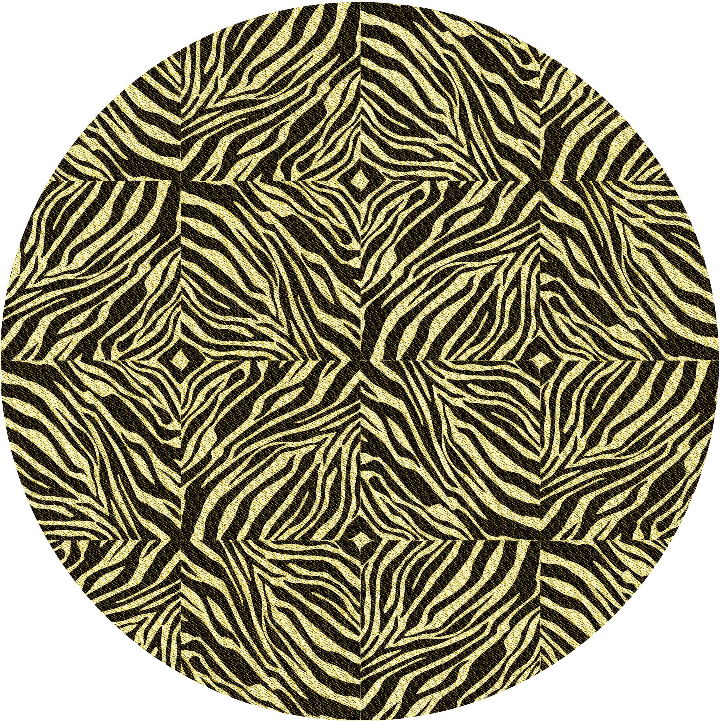 Ahgly Company Indoor Round Patterned Metallic Gold Area Rugs, 4' Round ...
