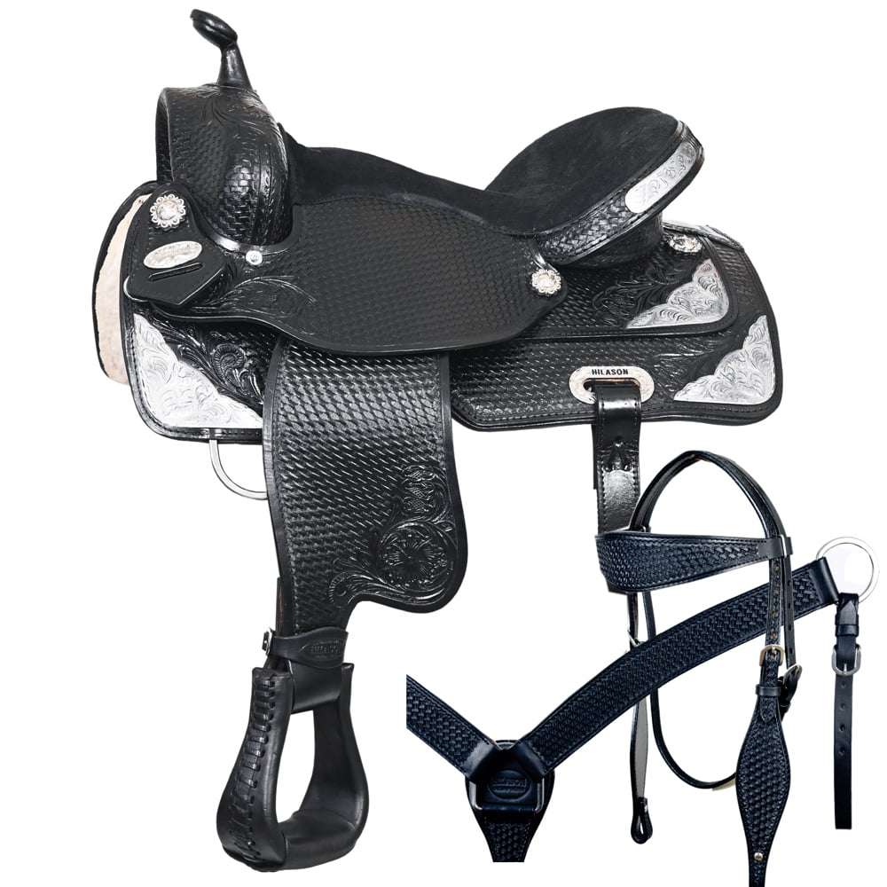 63HS 17 In Hilason Western Horse Treeless Saddle American Leather Trail ...
