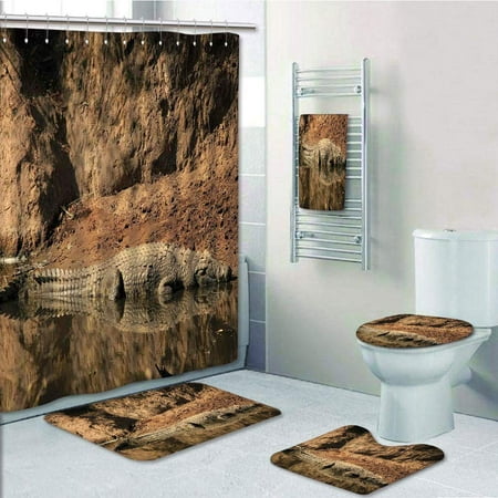 EREHome Nile Crocodile Swimming in The River Rock Cliffs Tanzania ...