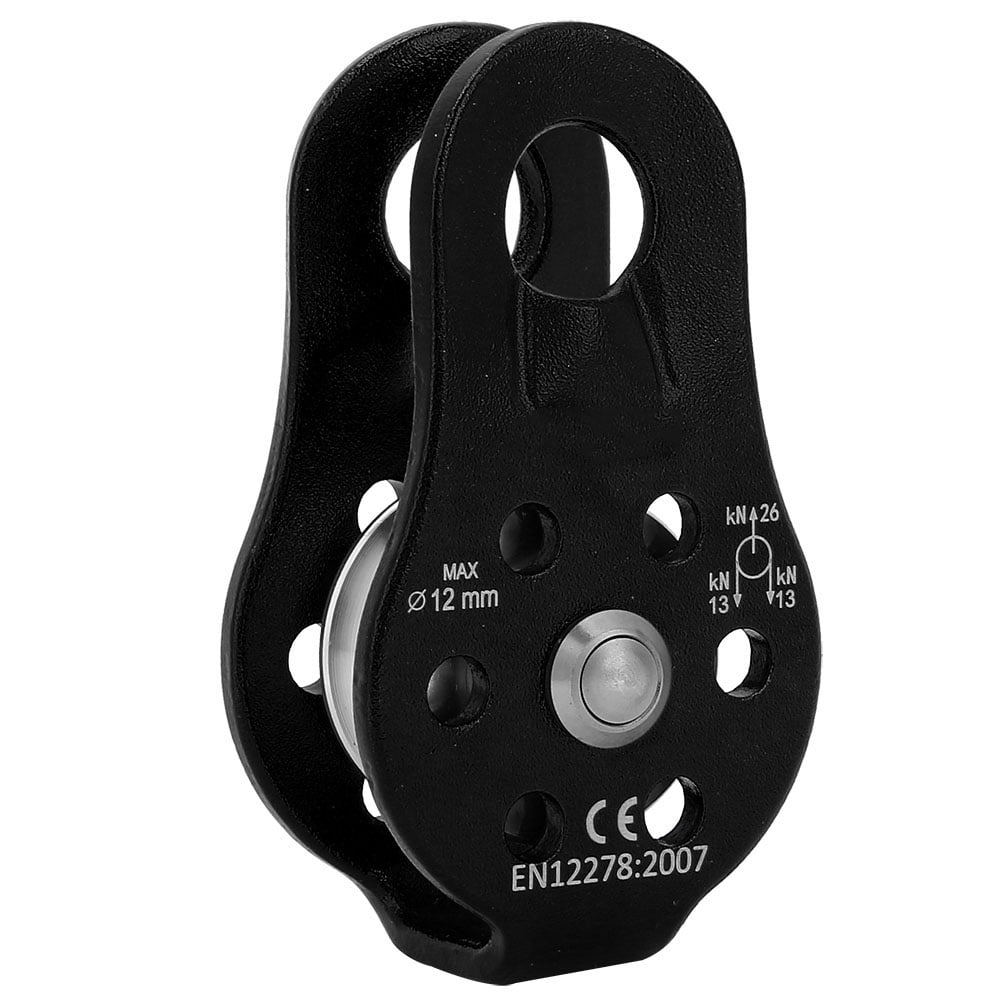 26KN Aluminium Alloy Heavy Duty Single Rope Pulley Block For 12mm Rope ...