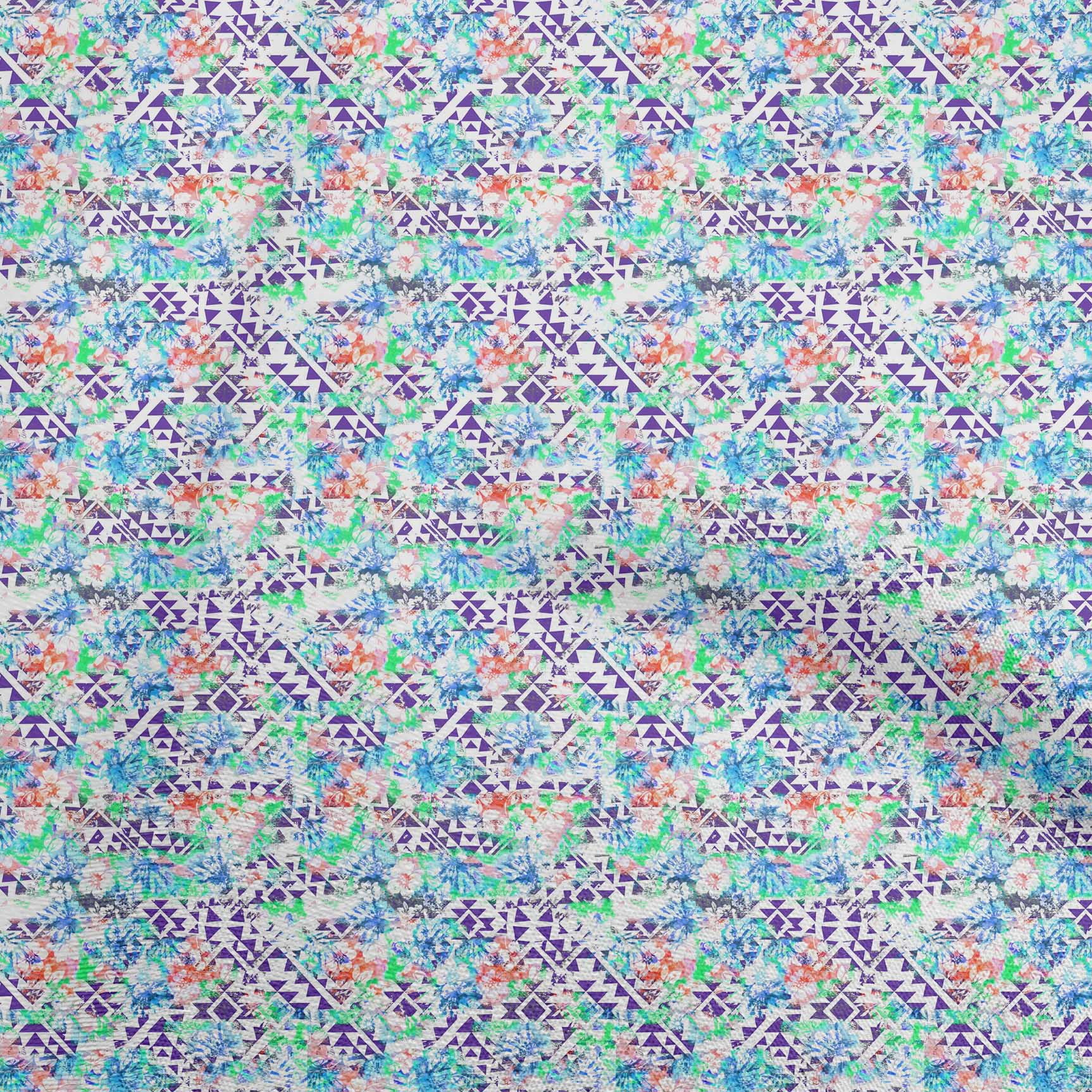 oneOone Silk Tabby Purple Fabric Tribal Sewing Fabric By The Yard ...