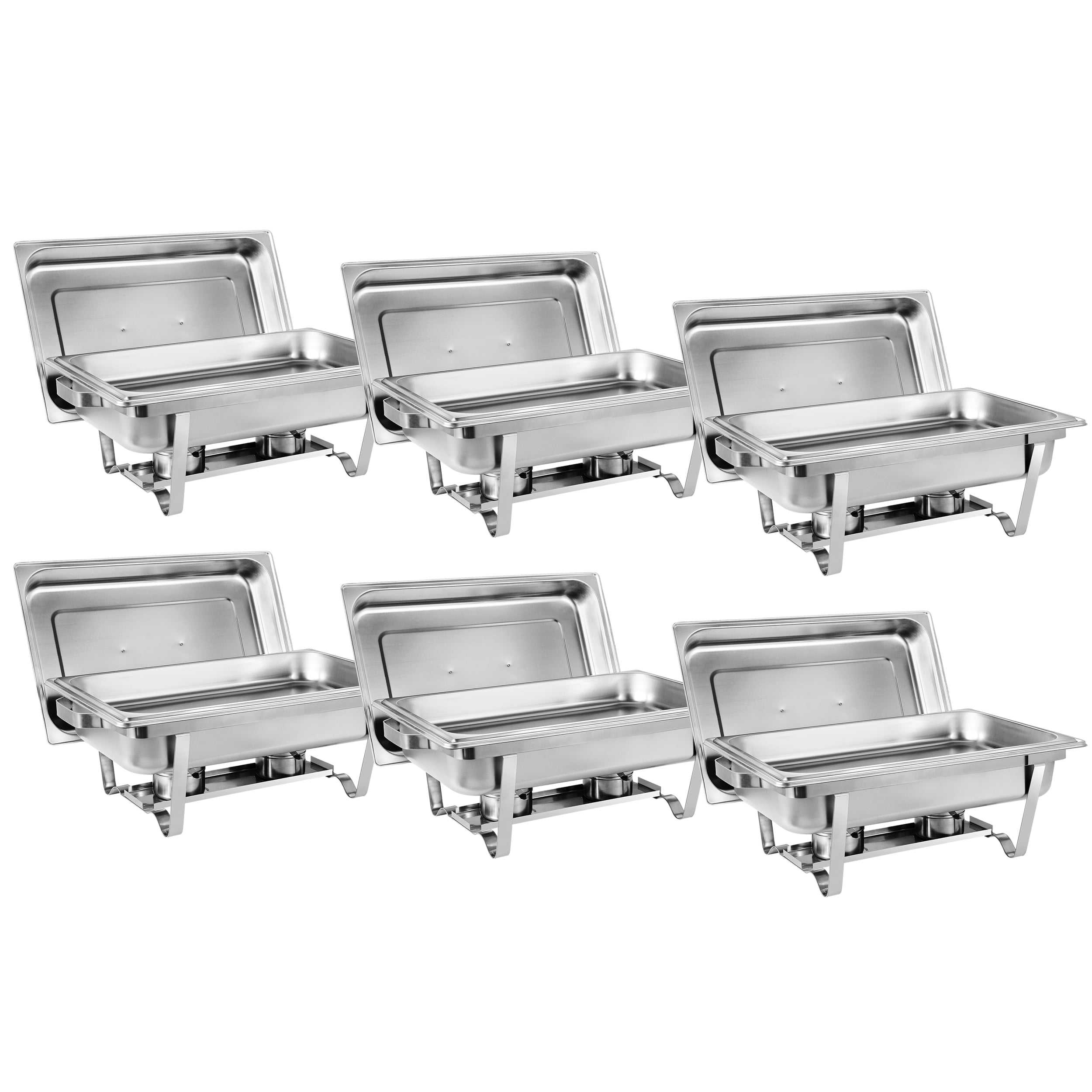 ZENSTYLE 6 Packs 8 Quart Chafing Dish Buffet Trays Chafer Stainless ...