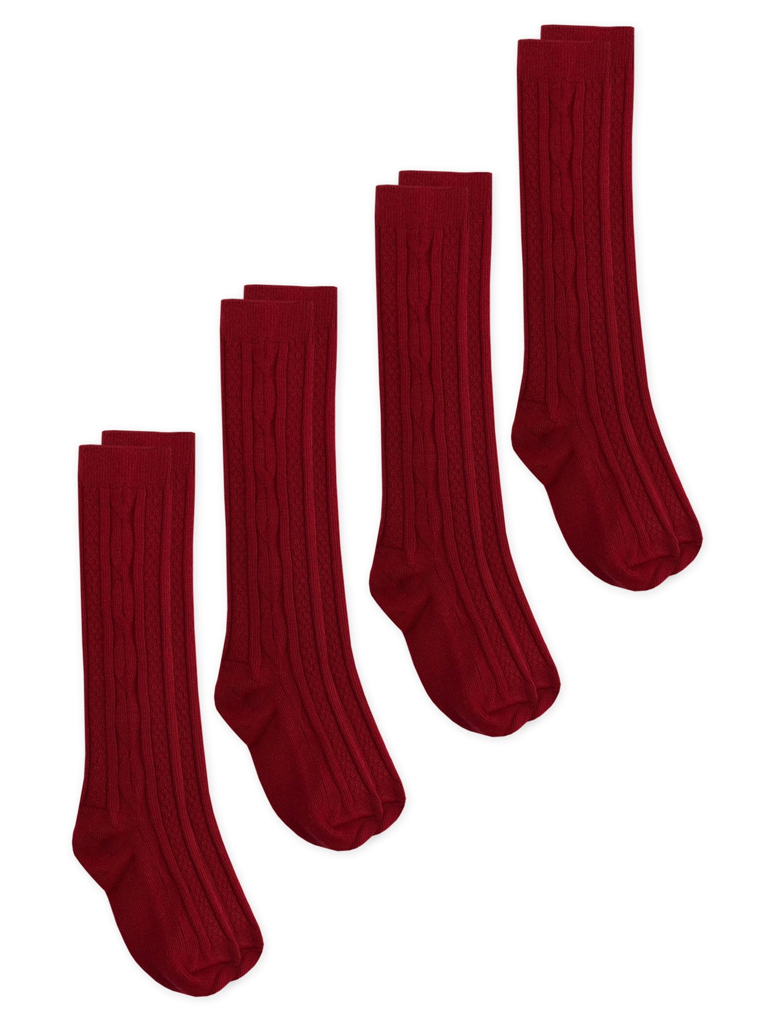 Jefferies Socks Girls Knee High Cable Knit Acrylic School Socks 4 Pack jefferies-socks-girls-knee-high-cable-knit-acrylic-school-socks-4-pack