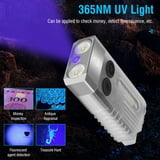 V10 Small Powerful Flashlight with 365nm UV Black Light - Super Bright 1000 LM, USB C ...
