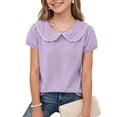 AHTJRT Girls Puff Short Sleeve Shirt Comfy Basic Tee Tops Elegant Peter ...