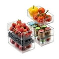 6pcs Refrigerator Organizer Bin Clear Plastic Stackable Fridge Freezer ...