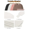 MOSHU Crewneck Sweaters for Women Drop Shoulder Long Sleeve Tops Side ...