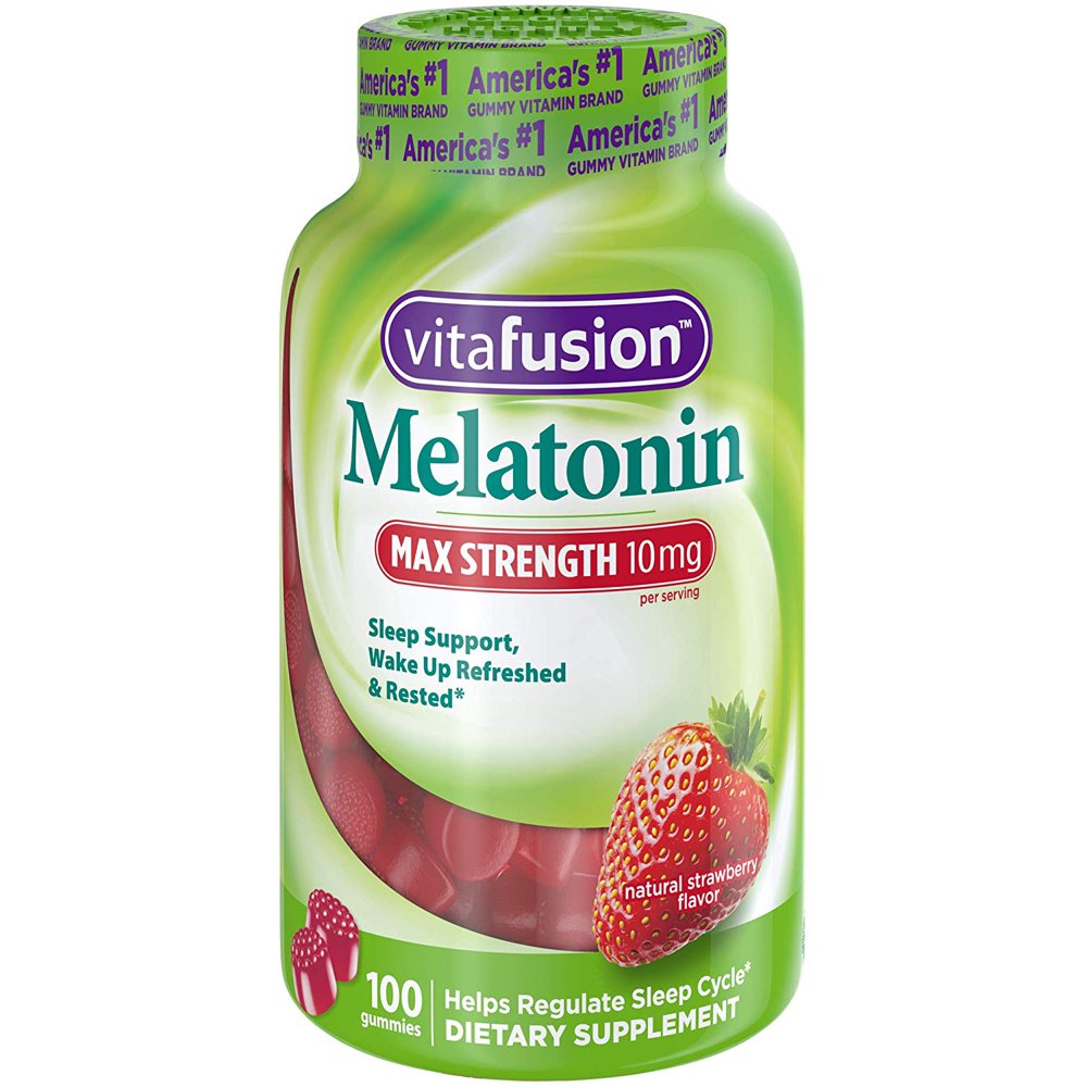 4 Pack Vitafusion Melatonin Max Strength Gummies Strawberry 10mg 100 ...