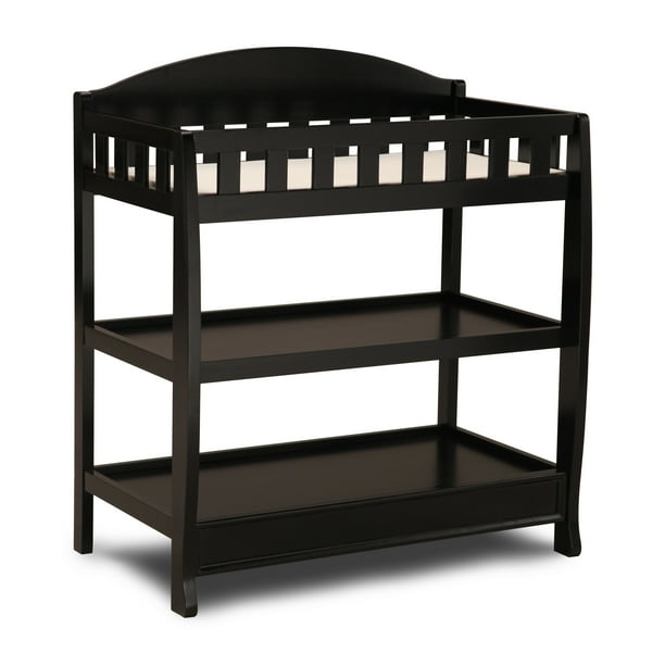 Delta Children Wilmington Changing Table with Pad, Black - Walmart.com