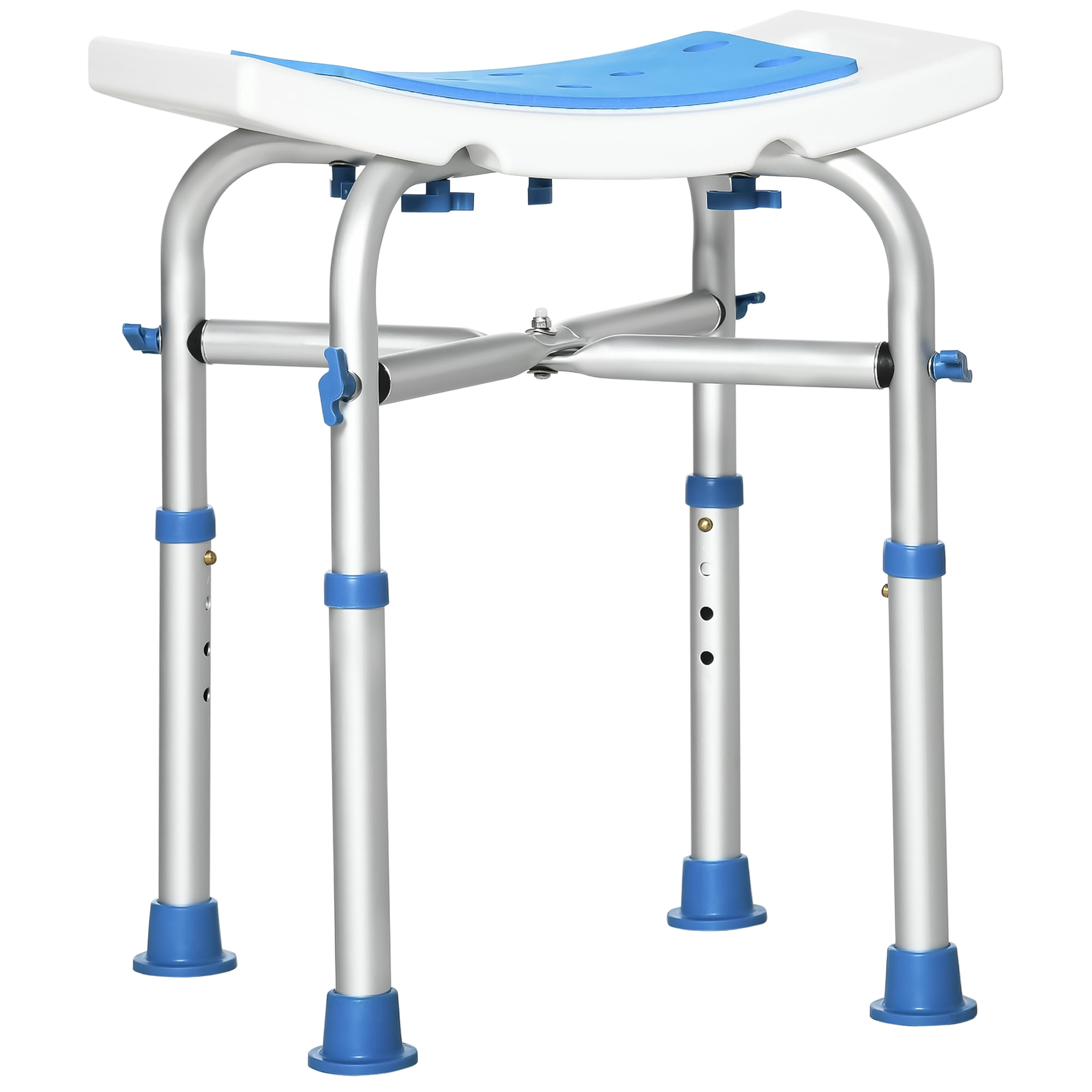 HOMCOM Shower Chair for Inside Shower 330lbs EVA Padded Bath Seat Blue ...