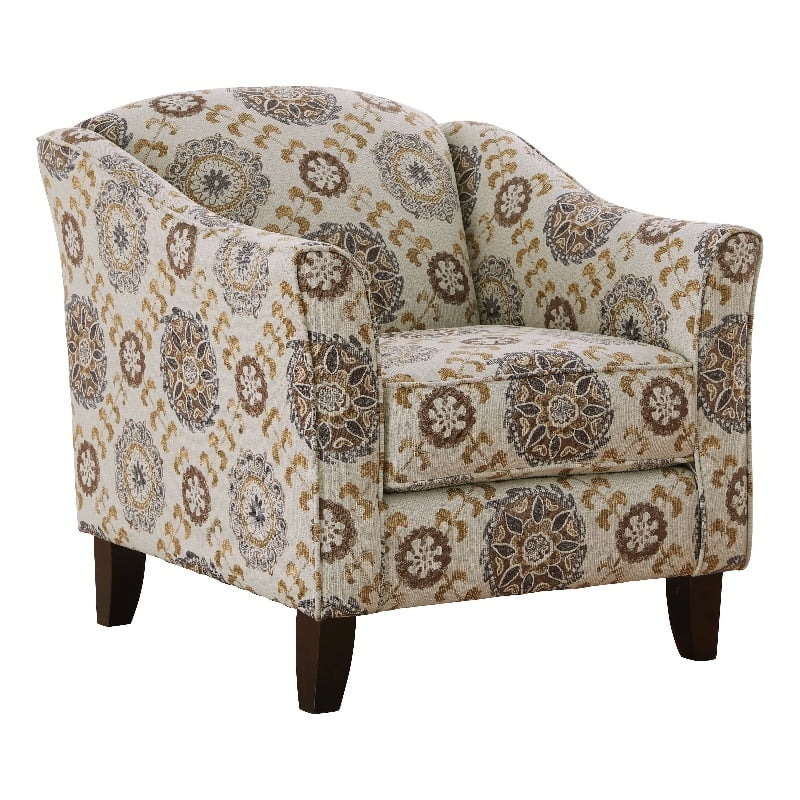 Fusion Furniture Crossroads Mink Transitional Fabric Accent Chair in ...