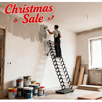 Maeklon 12-Steps Wall Attic Ladder, Folding Loft Staircase Supports 882 ...