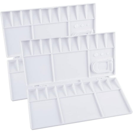 NETSENG Folding Paint Palette, 25 Well Plastic Rectangle Paint Palette ...