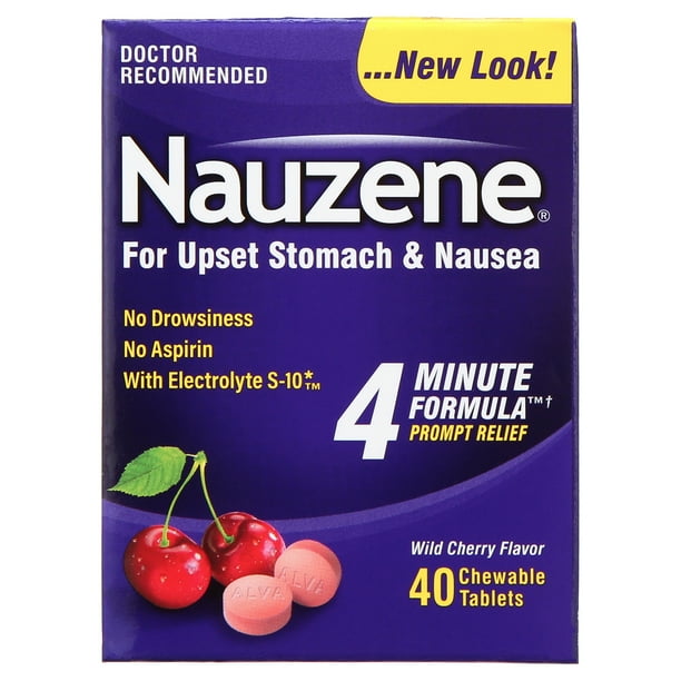 Nauzene For Upset Stomach & Nausea Wild Cherry Flavor Chewable Tablets ...