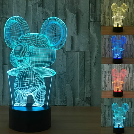 3D Koala Night Light Animal Lamp Touch Switch Table Desk Optical ...