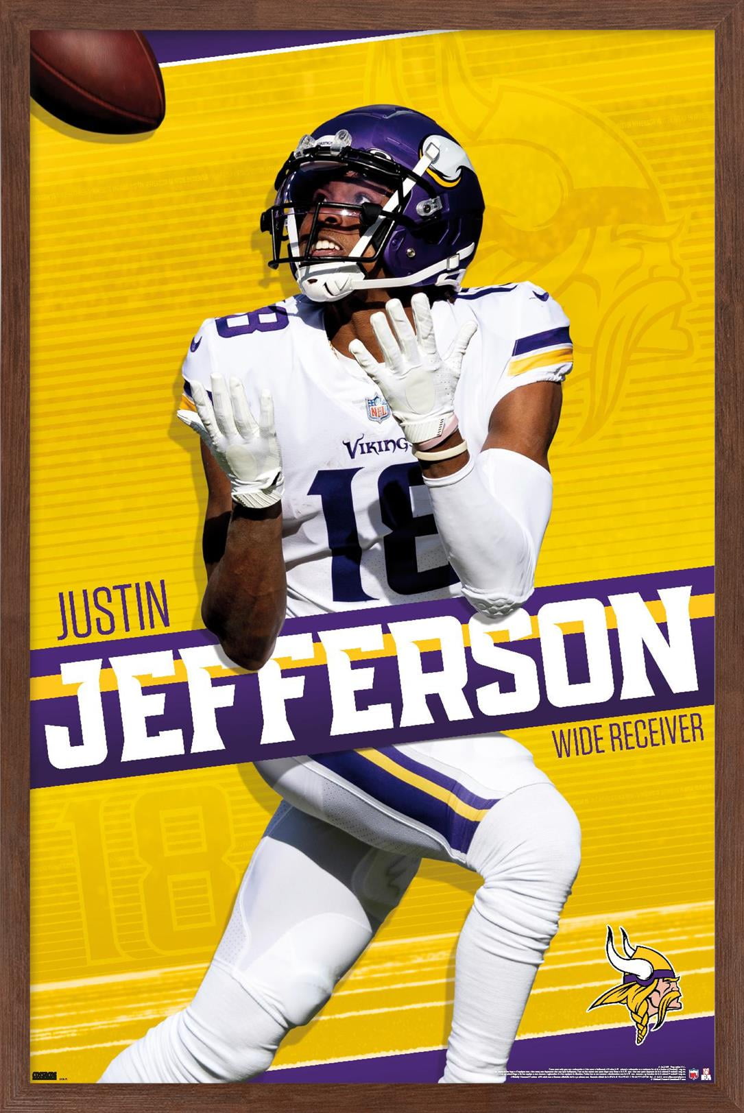 NFL Minnesota Vikings - Justin Jefferson 22 Wall Poster, 14.725" x 22. ...