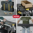 "Keter Portable Workbench Sawhorse with 12"" Clamps, 2 Pack, Black ...