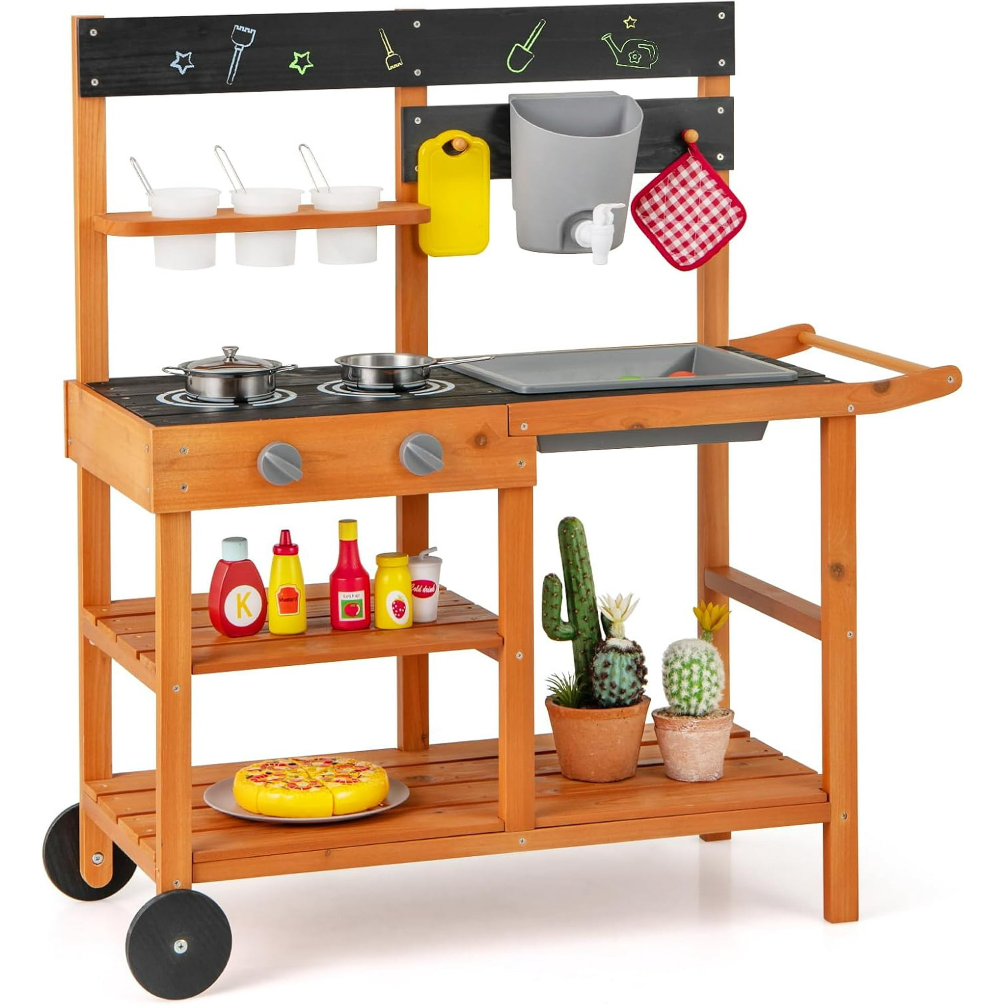 Click here for Olakids Mud Kitchen  Outdoor Play Kitchen With Whe... prices