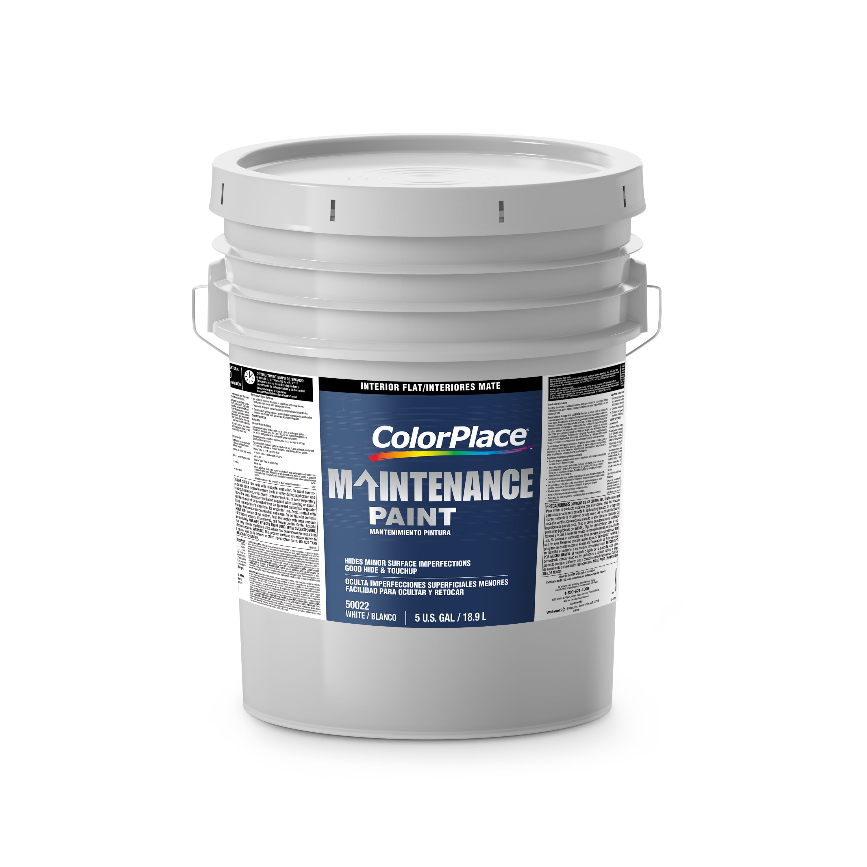 Color Place Maintenance Interior Flat White, 5-Gal - Walmart.com