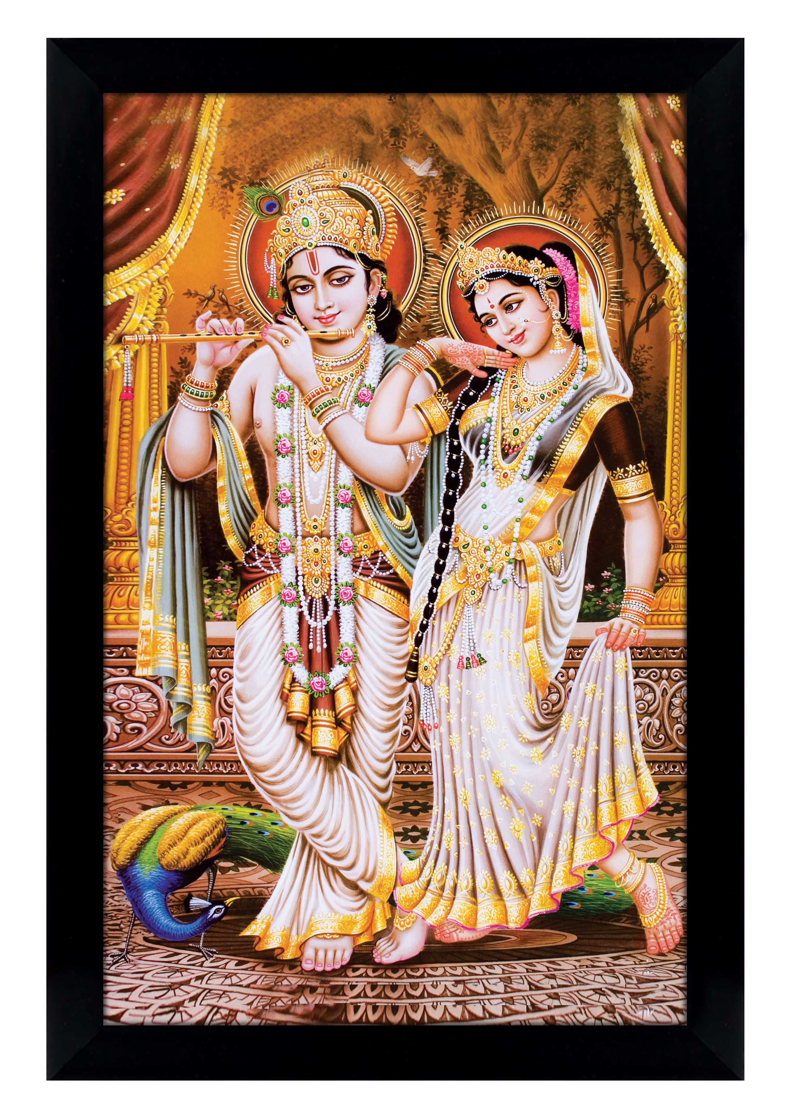 IBA Indianbeautifulart Radha Krishna Picture Frame Religious Poster ...