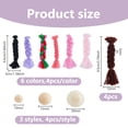 28Pcs 7 Colors Polyester Craft Hair with 12Pcs Natural Wooden Round ...