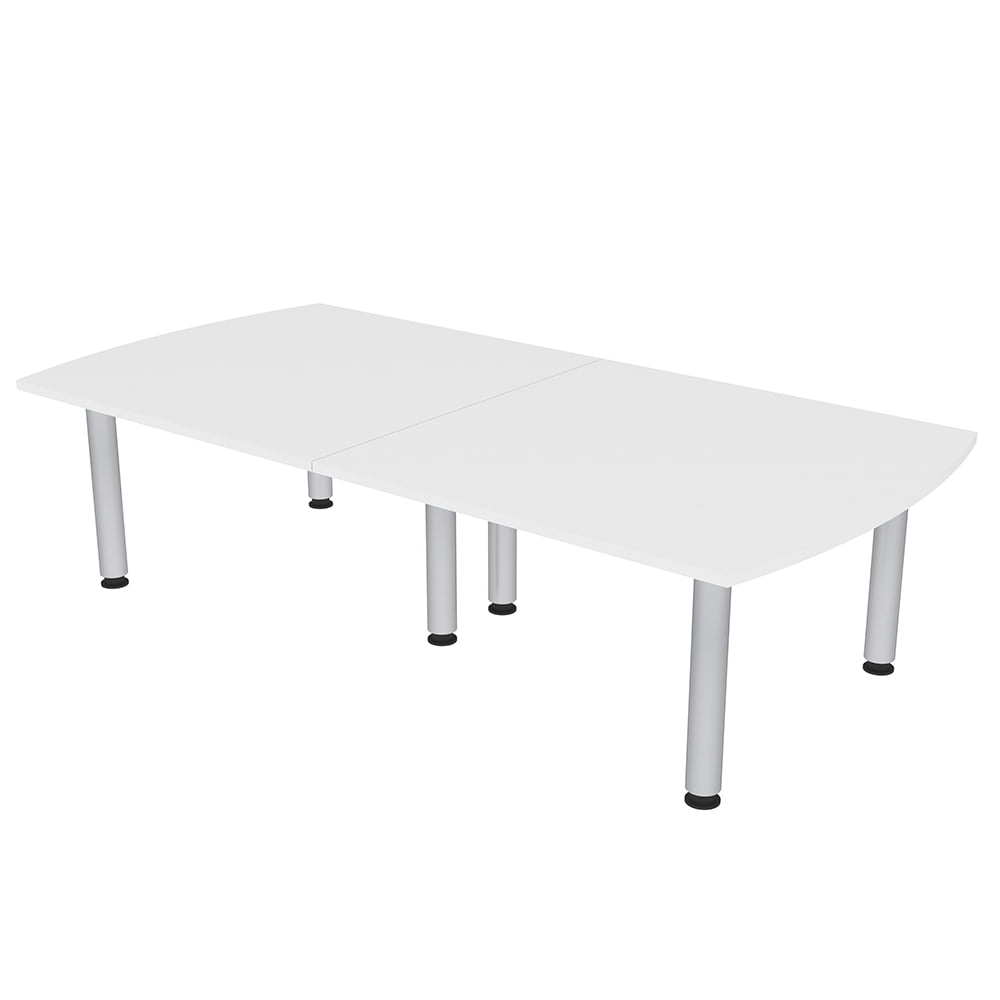 8X4 Arc Rectangle Conference Table Silver Post Legs Power And Data ...