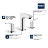 Grohe 20 294 3 Eurosmart 1.2 GPM Deck Mounted Widespread Bathroom ...
