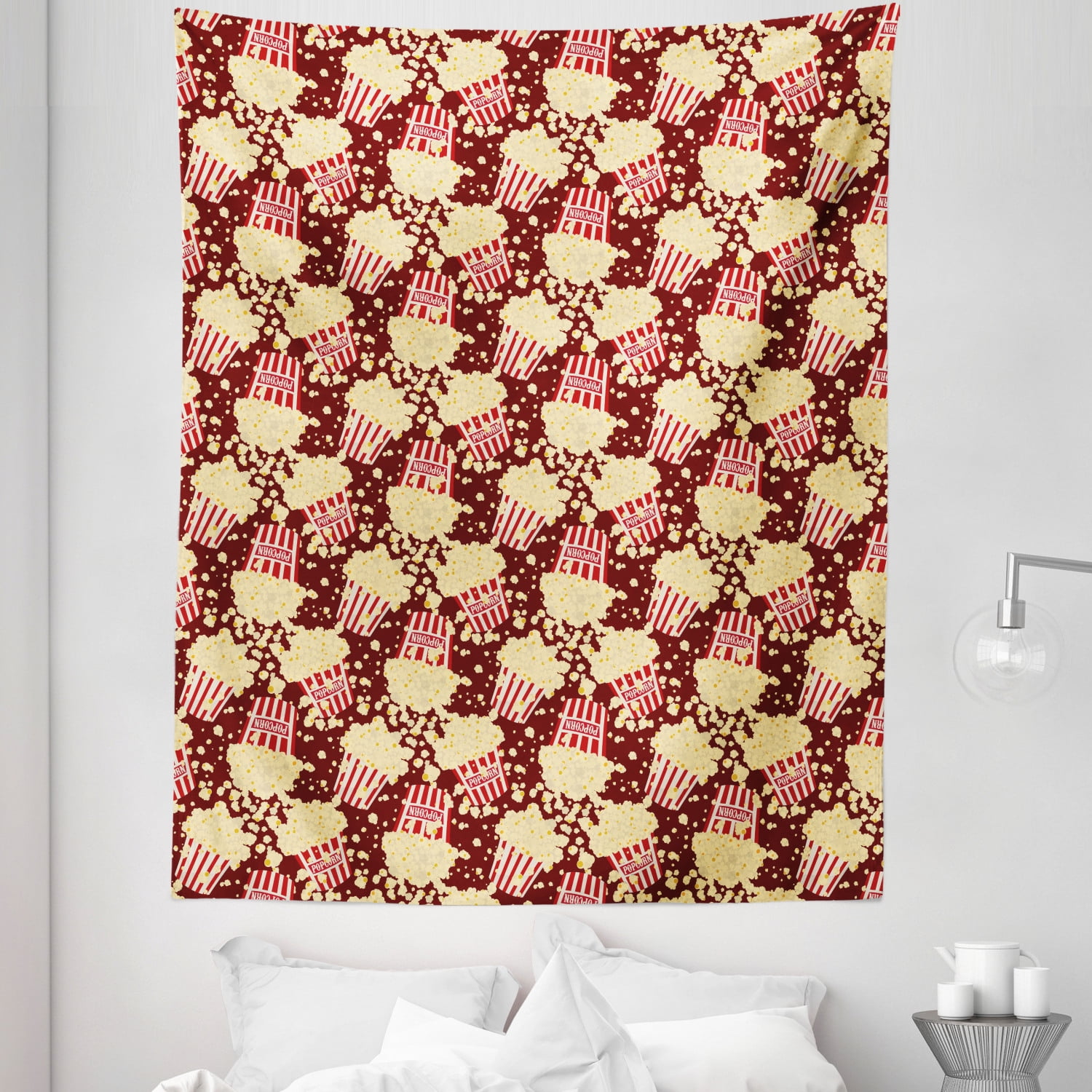 Hobby Tapestry, Movie Themed Illustration of Repeating Popcorn Fun ...