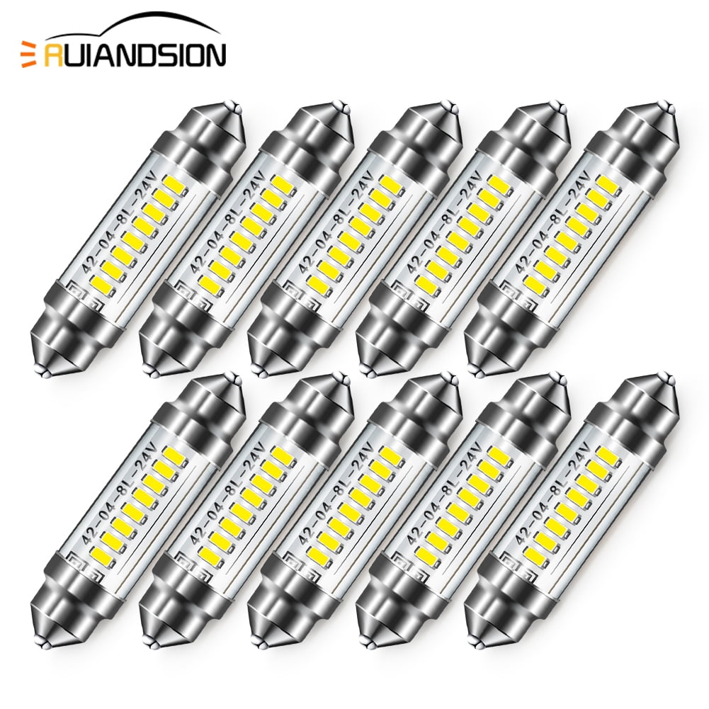 Ruiandsion 211 212 211-2 Festoon C5W Led Bulbs 42mm White Light Super ...
