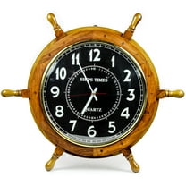 Nagina International Nautical Time Tide Clock On Premium Wooden Base ...