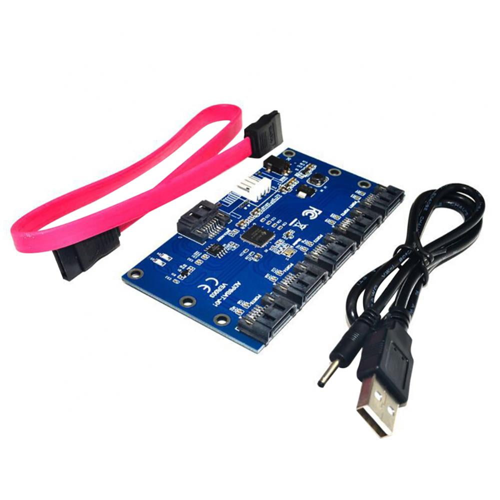SATA Adapter Card 1 to 5 Ports Multiplier Converter Expansion Cards ...