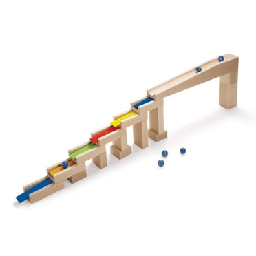 HABA Ball Run and Track Set with Car & Dominoes, 16 Piece Kullerbü ...