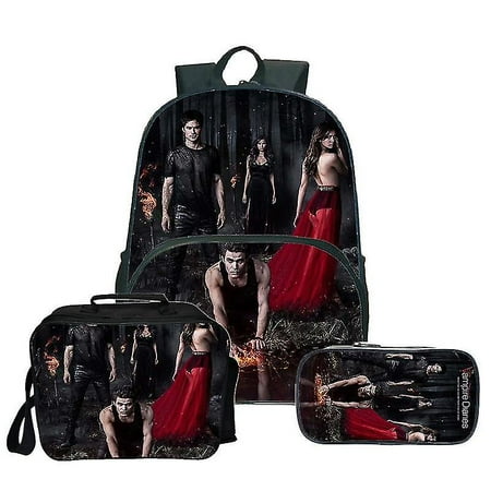 3pcs/set The Vampire Diaries Satchel Anime 3d Printing School Bag ...
