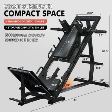 Titan Fitness 700 LB Plate-Loaded Linear Hack Squat Press Machine for ...