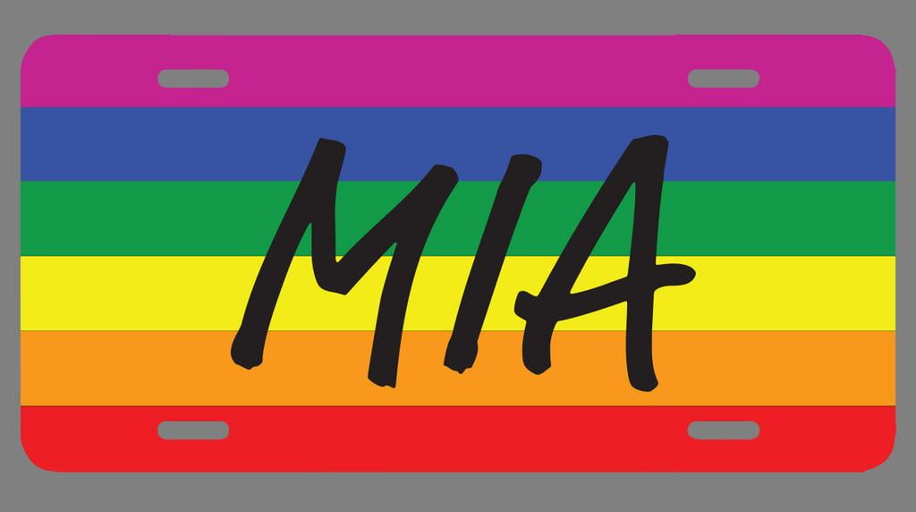 Mia Name Pride Flag Style License Plate Tag Vanity Novelty Metal | UV ...
