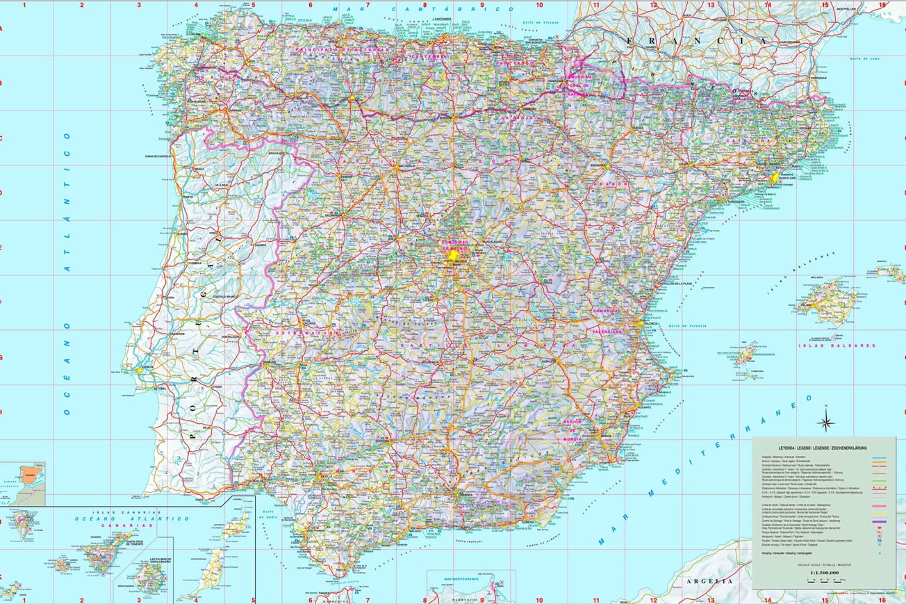 24x15in Laminated Espana Photographic Print Poster Spain large detailed ...