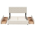 uhomepro Upholstered Platform Bed Frame with 4 Drawers, Queen Size ...