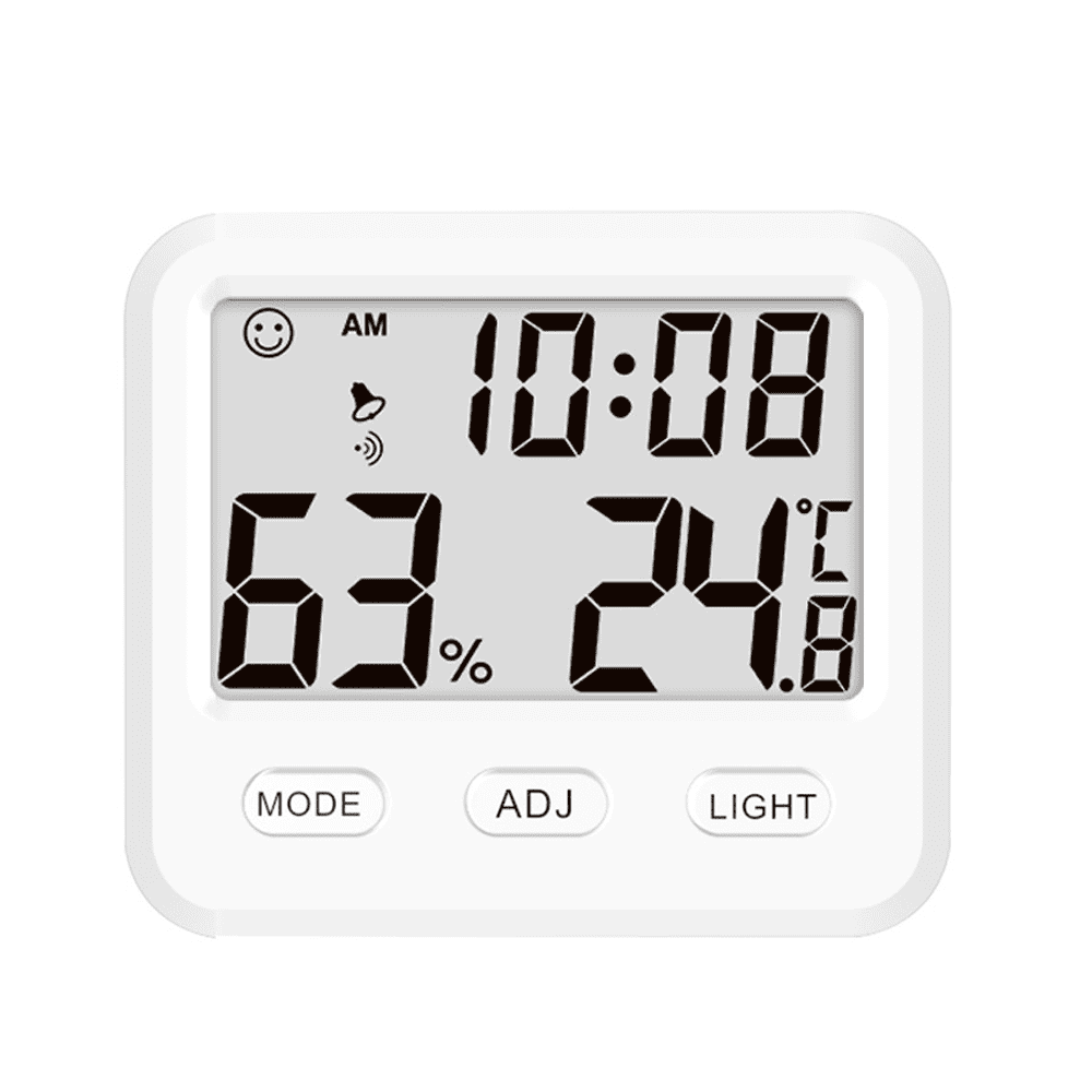Temperature Humidity Gauge with Desk Clocks for Bedroom Office,Backlit ...