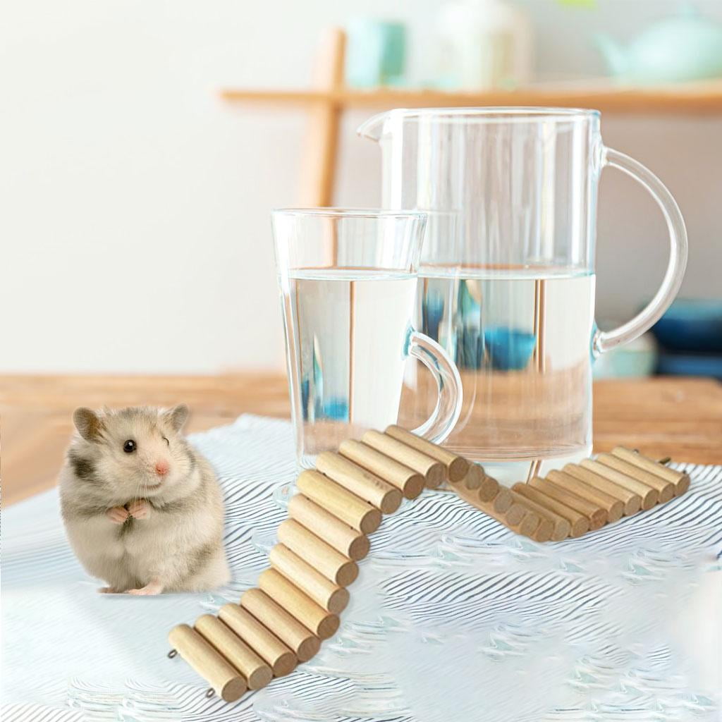 Hamster Bridge,Natural Wooden Long Ladder Bendable ClimbingToys Cage ...