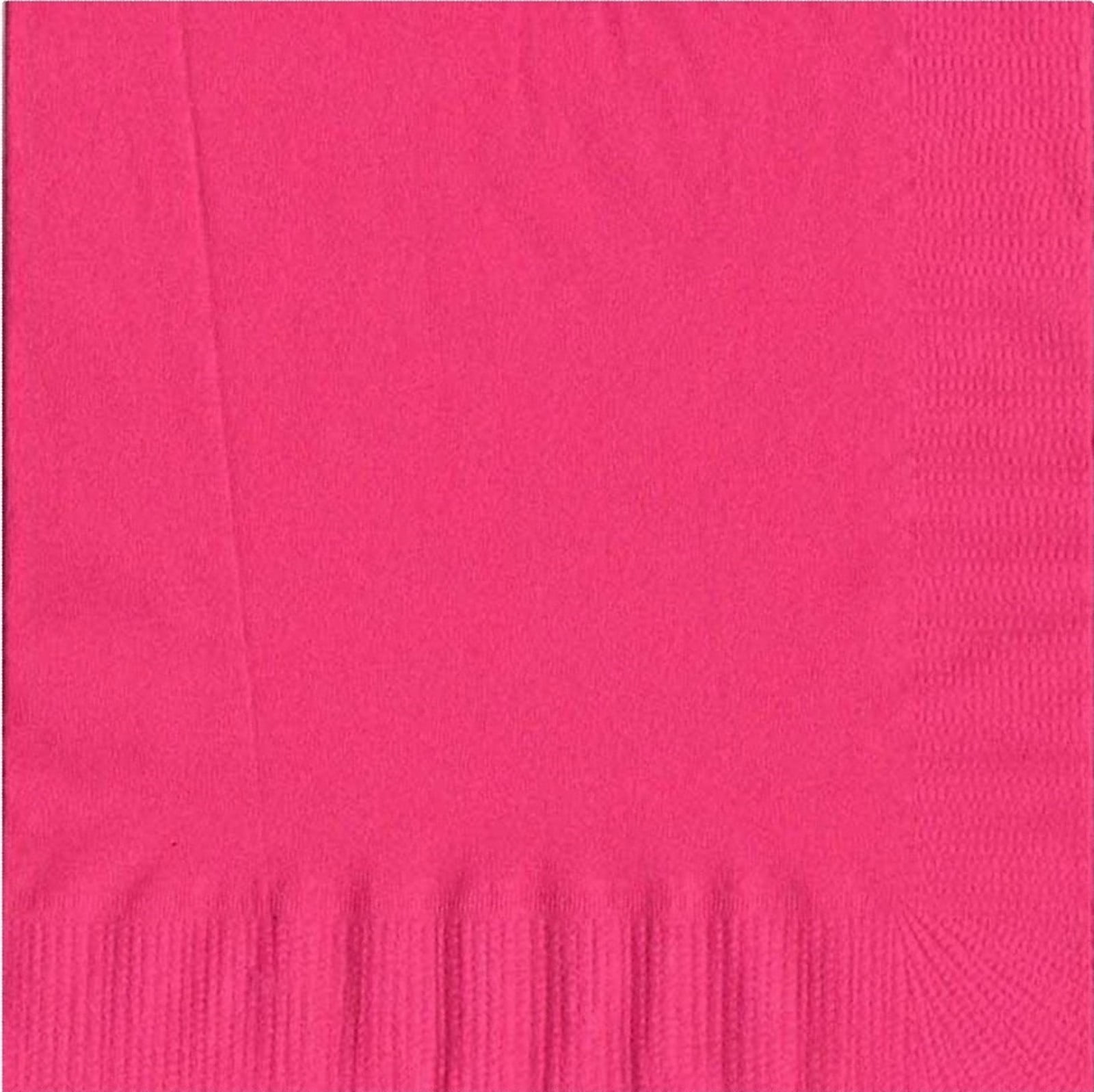 50 Plain Solid Colors Luncheon Dinner Napkins Paper - Hot Pink ...