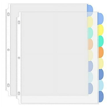 BAZIC Binder Dividers w/ Pockets & 5 Insertable Color Tabs, 11 Hole ...