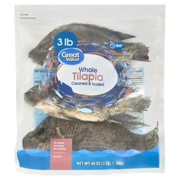 Great Value Frozen Tilapia Skinless & Boneless Fillets, 4 lb - Walmart.com