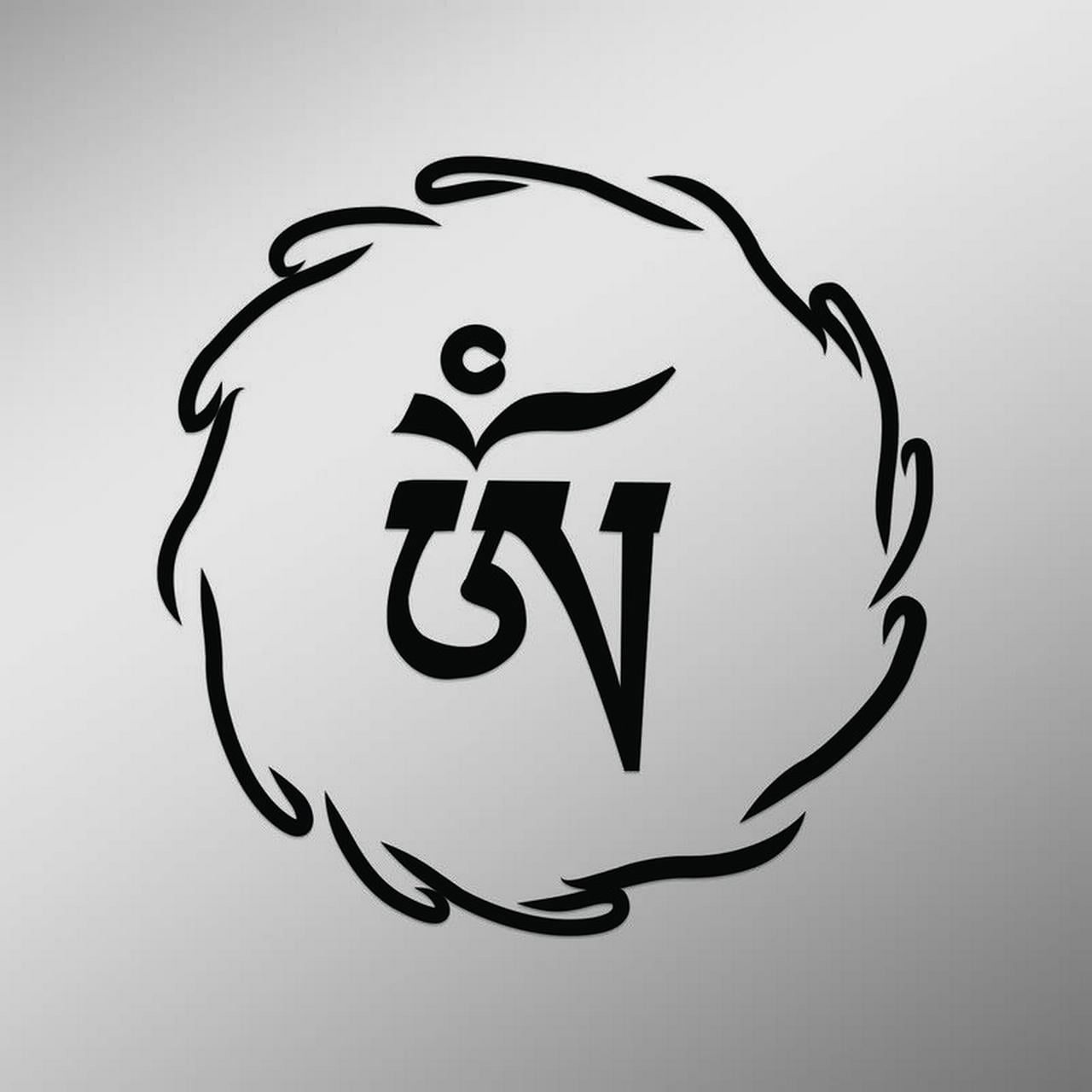 OM Symbol In Tibetan Script Circle Decal Sticker | 5.5-Inches By 5.5 ...