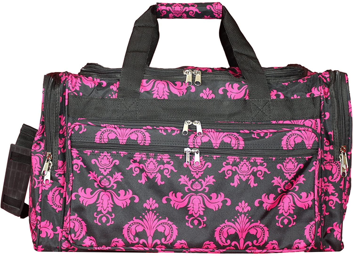 World Traveler 22-inch Travel Duffel Bag - Black Pink Damask - Walmart.com