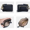 3 Zipper Coin Purse Small Genuine Leather Women Wallet Card Case Holder ...