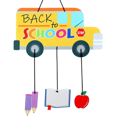 FanShowHanging Back to School Party Decorations, School Bus Door Sign ...