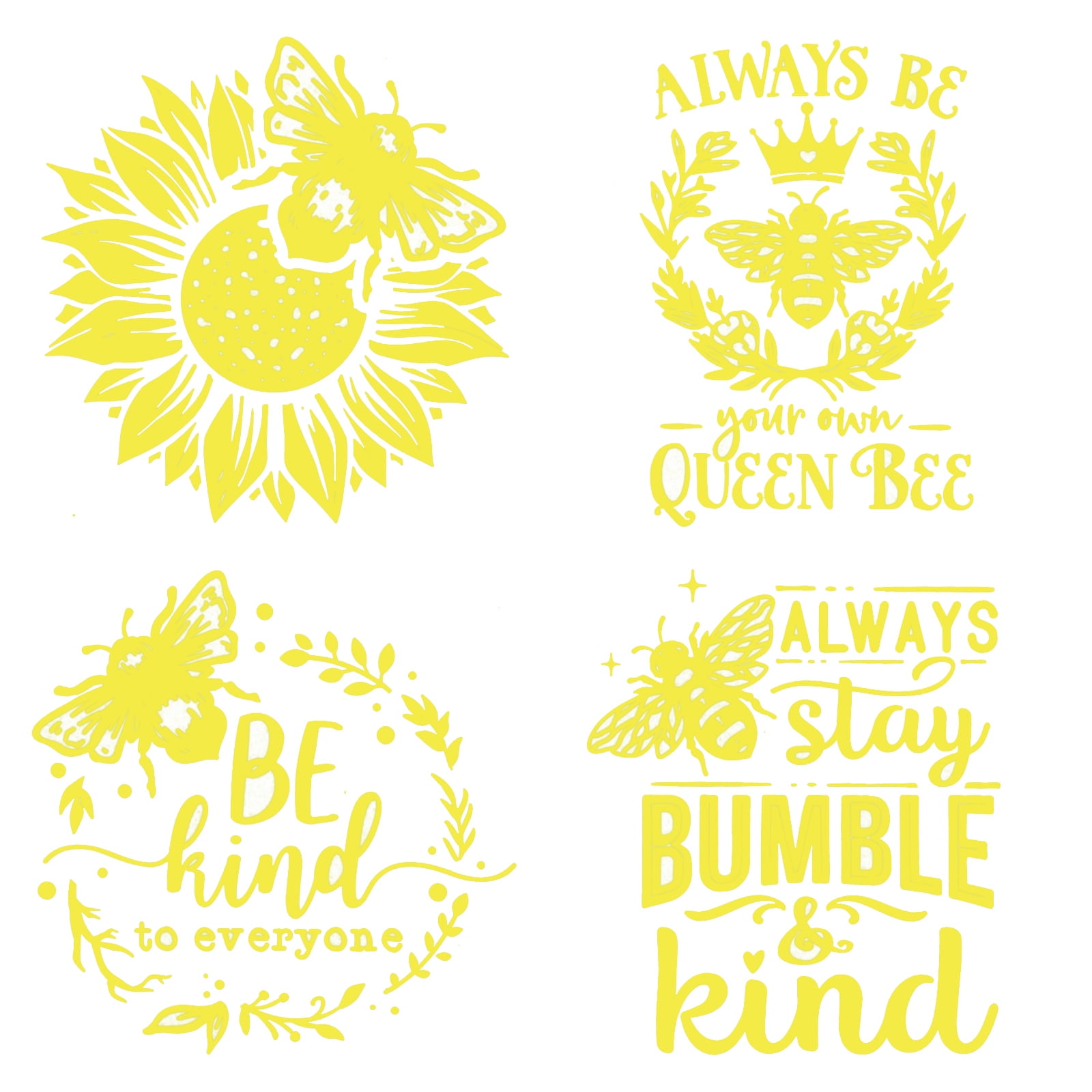 GENEMA Sunflower Bee Self-Adhesive Silk Screen Printing Stencil Mesh ...
